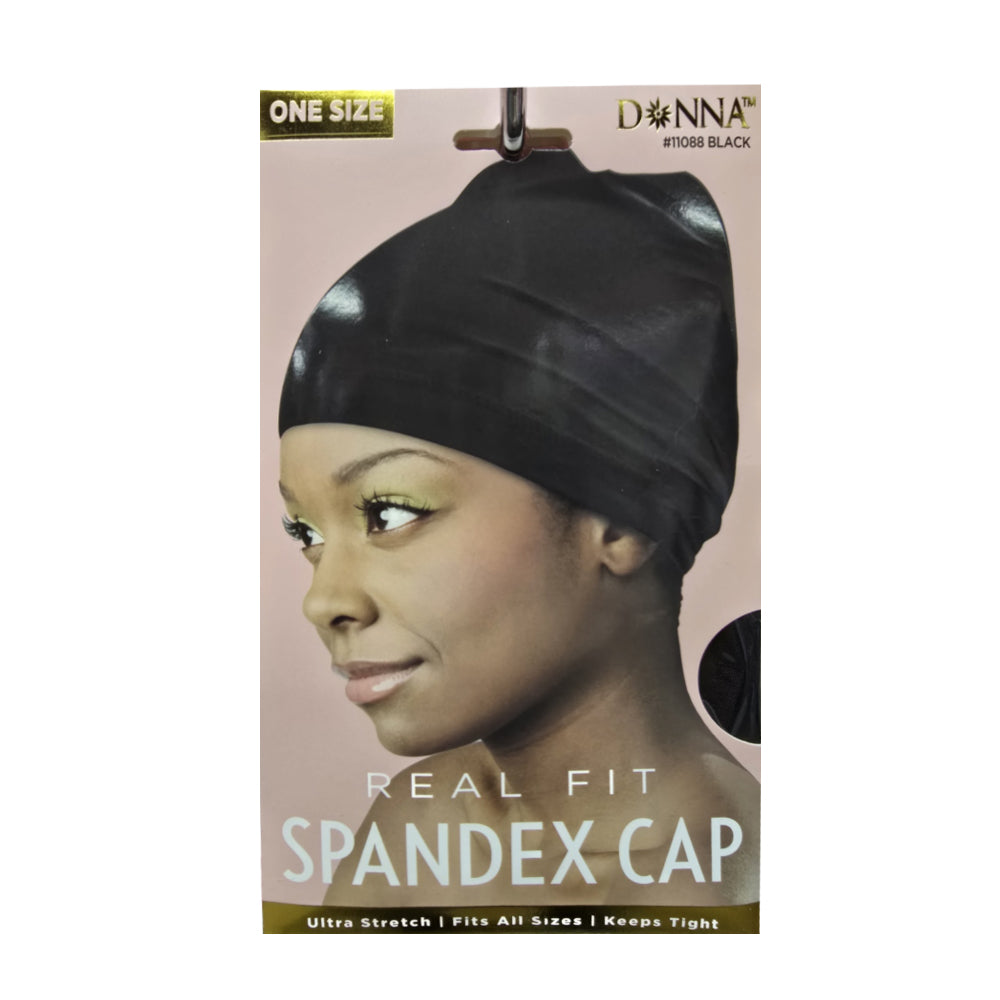 DONNA - Premium Collection Real Fit Spandex Cap - 11088BLA — Hair to Beauty
