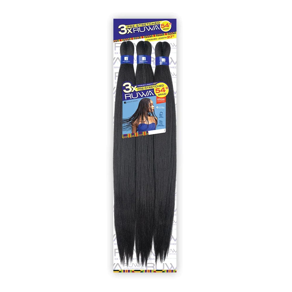 Sensationnel Synthetic Braid - 3X RUWA PRE-STRETCHED BRAID 54" — Hair ...