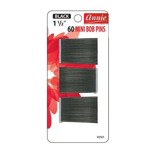 ANNIE - Mini Bob Pins 1 1/2" 60Ct Black #3301 — Hair to Beauty