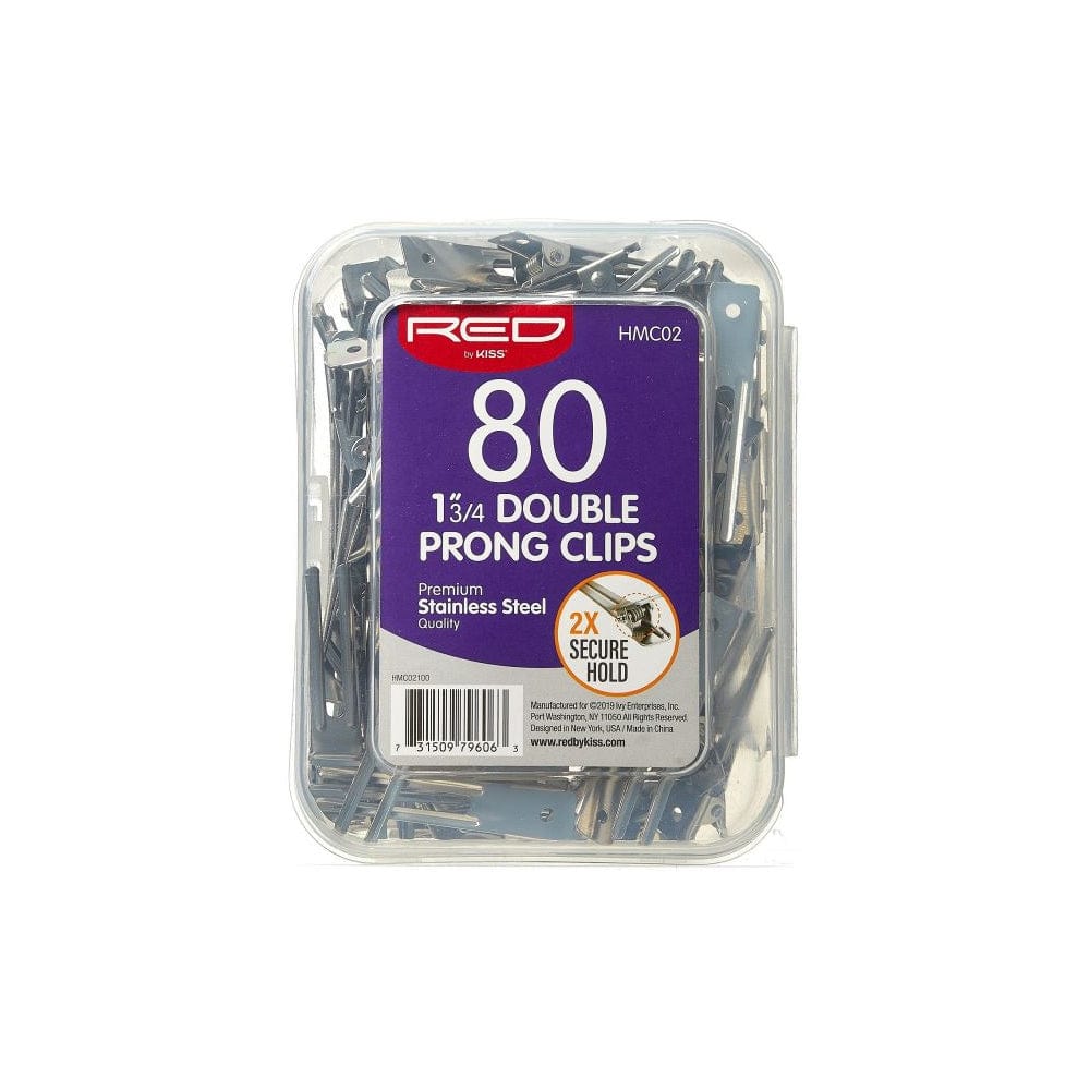 RED BY KISS - 1 3/4" Double Prong Clips 80pcs HMC02 — Hair to Beauty