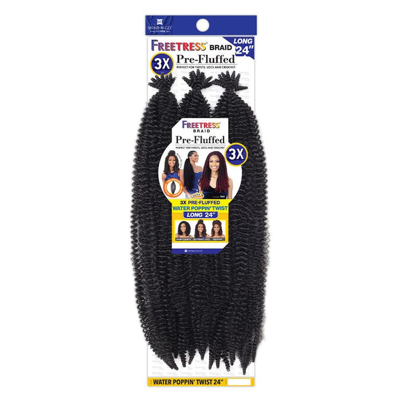 3X PRE-FLUFFED WATER POPPIN' TWIST 24" - Freetress Synthetic Braid ...