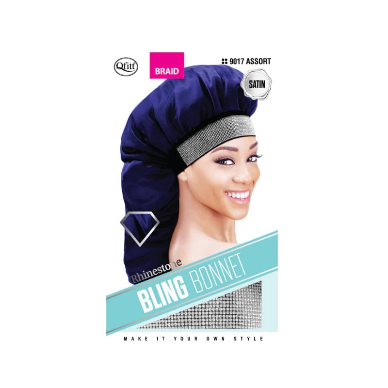 Qfitt - Bling Satin Braid Bonnet - Rhinestone — Hair to Beauty