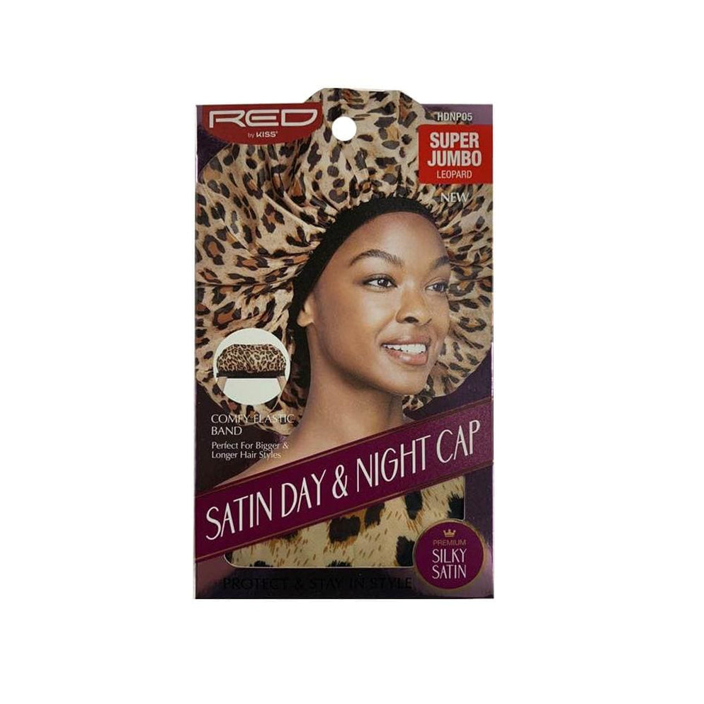 RED BY KISS | Satin Day & Night Cap Super Jumbo Leopard- HDNP05